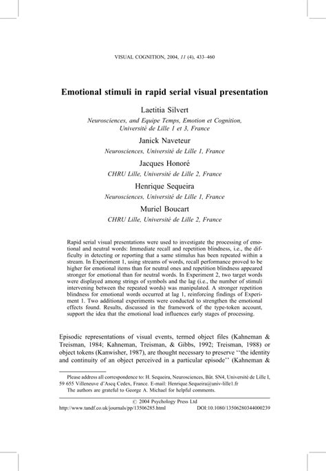 Pdf Emotional Stimuli In Rapid Serial Visual Presentation