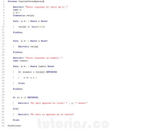 Arreglos Pseint Cuantas Veces Aparece En Vector