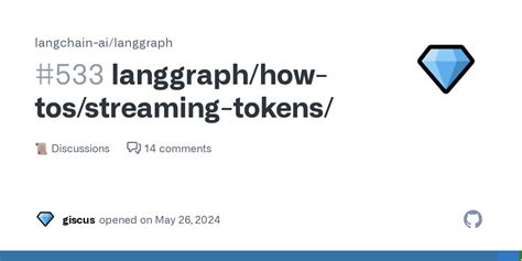 Langgraphhow Tosstreaming Tokens · Langchain Ai Langgraph · Discussion 533 · Github