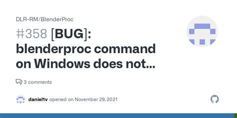 [bug] Blenderproc Command On Windows Does Not Work Under Pip Install · Issue 358 · Dlr Rm