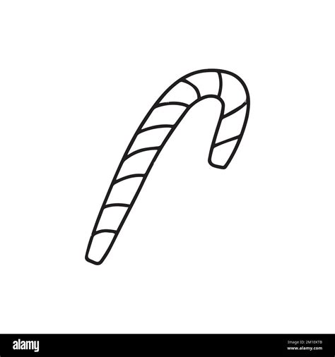 Doodle Sweet Candy Cane Vector Illustration Stock Vector Image And Art