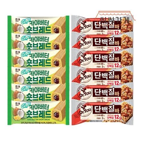 카야버터 숏브레드 25g 닥터유 단백질바 50g 6개씩 12ea 홈플러스 택배배송