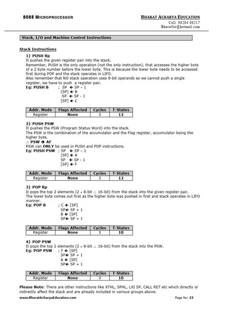 Stack Io And Machine Control Instructions Pdf