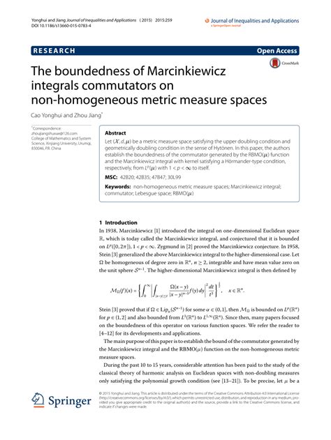 Pdf The Boundedness Of Marcinkiewicz Integrals Commutators On Non