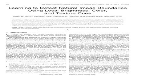 Pdf Learning To Detect Natural Image Boundaries Using Local Malikpapersmfm Boundariespdf