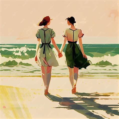 Illustration De Couples De Même Sexe En Dessin Animé De Style Dessin