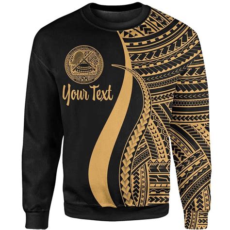 American Samoa Custom Personalised Sweatshirt Gold Polynesian