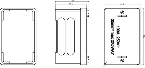 100a 2 X 5 Way Double Pole Service Connector Block Brass Terminals