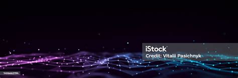 연결된 점과 선을 가진 동적 파동 디지털 웨이브 배경 개념 추상적 인 기술 배경 빅 데이터 시각화 3d 렌더링 보안에 대한 스톡 사진 및 기타 이미지 Istock