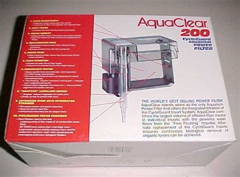 Hagen Cycle Guard Aqua Clear 200 Aquarium Power Filter 110 V Black