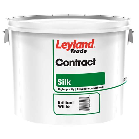 Leyland Trade Contract Brilliant White Silk Emulsion Paint 10l