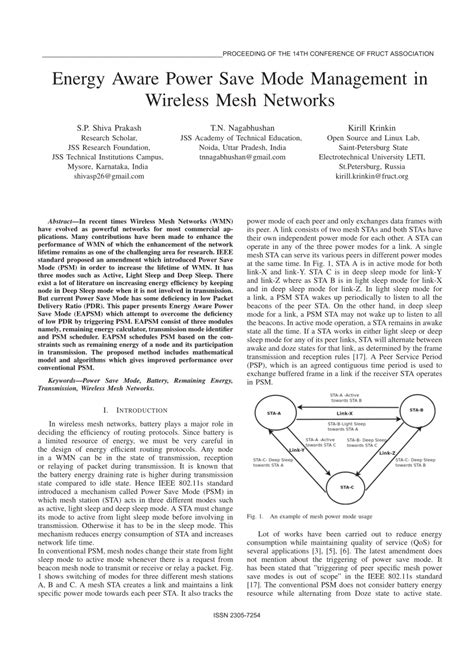 pdf energy aware power save mode management in wireless mesh networks