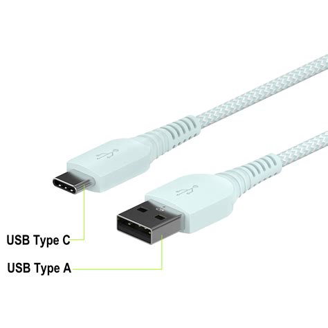 Onn 6 Braided Usb C To Usb Cable Aqua
