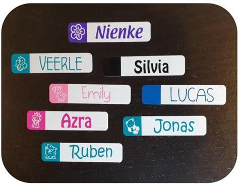 Very Trendy Small Name Labels Partly Reversed Sticky Labels LABEL CO