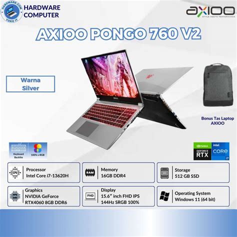 Jual Axioo Pongo 760 V2 I7 13620h 16gb 512 M2 15 6fhd Rtx4060