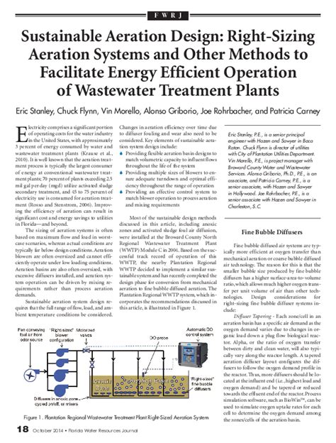 Pdf Sustainable Aeration Design Right Sizing Aeration Systems And Other Methods To Facilitate