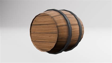 Wooden Barrel Low Poly 3D Model TurboSquid 2266429