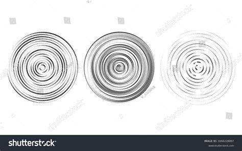 Concentric Halftone Circles Set Dotted Sound Stock Vector Royalty Free