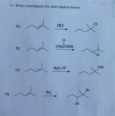 Write a mechanism for each reaction below. | Filo