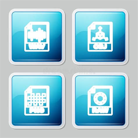 Set Line WAV File Document OBJ PNG And RAW Icon Vector Stock Vector