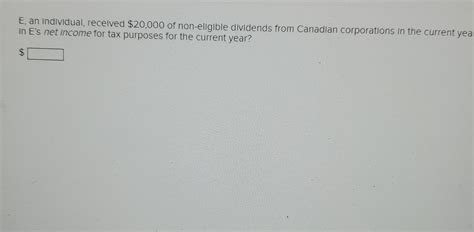 Solved E An Individual Recelved 20000 Of Non Eligible