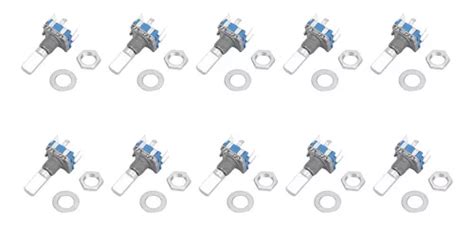 kit 10 encoder c chave 5 terminais potenciômetro ec11 l20