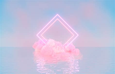 꿈꾸는 구름과 네온 빛 배경이 있는 제품 디스플레이를 위한 자연의 아름다움 연단 배경 0명에 대한 스톡 사진 및 기타 이미지 0명 3차원 형태 겨울 Istock