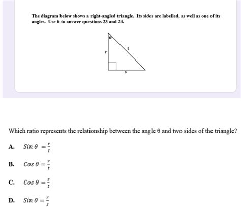 Solved The Diagram Below Shows A Right Angled Triangle Its Sides Are Labelled As Well As One