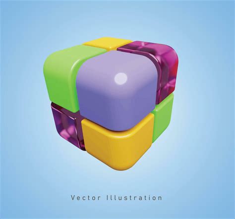 Toy Cube In 3d Vector Illustration 27972900 Vector Art At Vecteezy