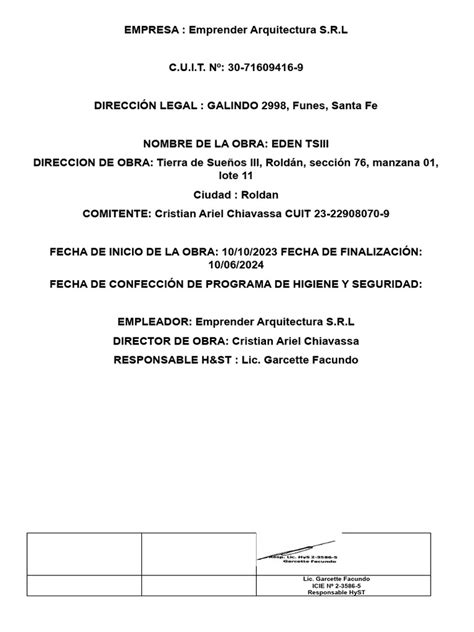 Plan De Mitigacion Pdf Escalera Seguridad Y Salud Ocupacional