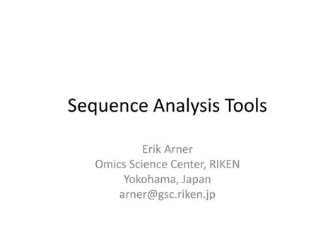 Ppt Sequence Analysis Tools Powerpoint Presentation Free Download Id 2807894