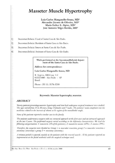 Pdf Masseter Muscle Hypertrophy