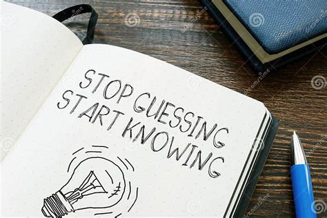 Stop Guessing Start Knowing Is Shown Using The Text Stock Image Image