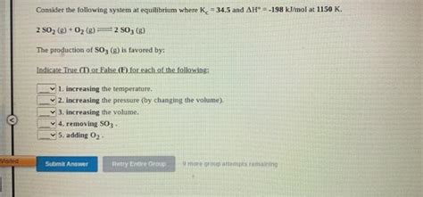 Solved Consider The Reaction C S O2 G Co2 E Write The