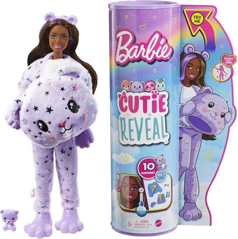 Barbie Cutie Reveal Fantasy Series Doll with Teddy Bear Plush Costume ...