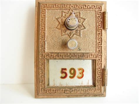 Vintage Brass Post Office Box Mailbox Door And Frame From Etsy