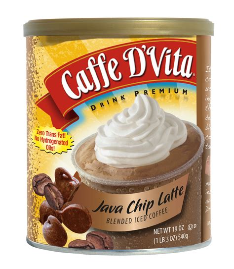 Caffe Dvita Premium Instant Java Chip Latte Blended Iced Coffee 19 Oz Canister Caffe Dvita Premium Instant Java Chip Latte Blended Iced Coffee 19 Oz Canister