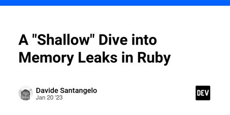 a shallow dive into memory leaks in ruby dev community