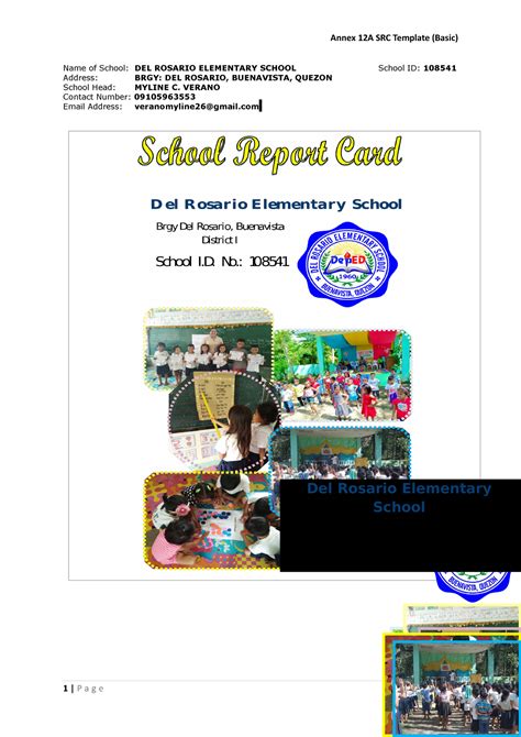 Sip Annex 12a Src Template Basic Name Of School Del Rosario