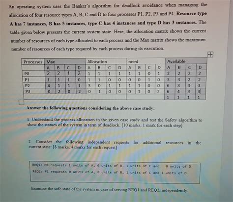 solved an operating system uses the banker s algorithm for