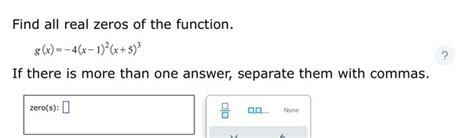 Solved Find all real zeros of the function. | Chegg.com