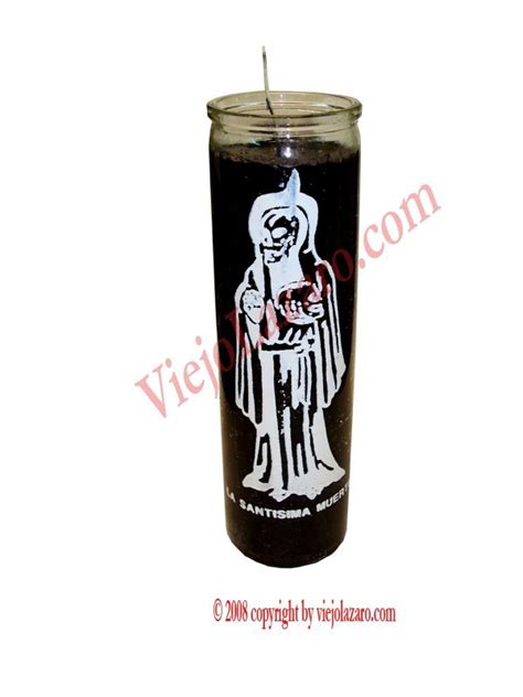La Santisima Muerte Candle In Black 7 Days El Viejo Lazaro