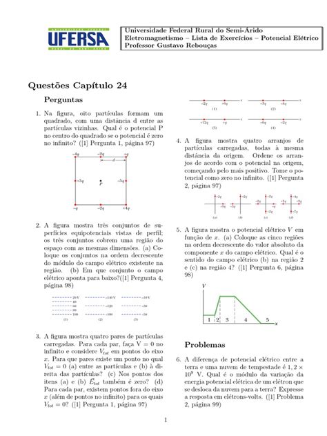 Lista De Exercícios Eletromagnetismo Potencial Cap 24 Pdf
