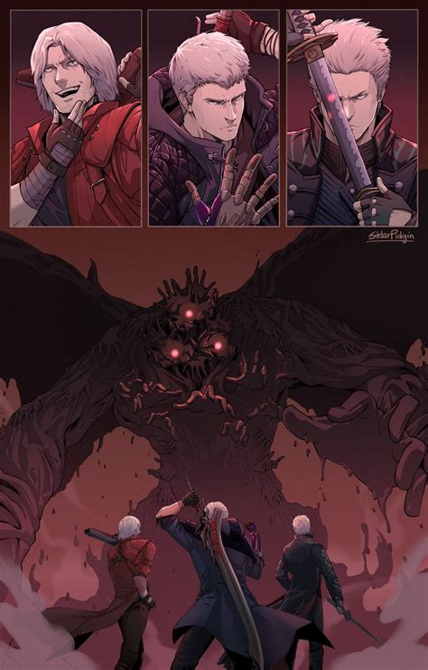 Dante Vergil Nero And Mundus Devil May Cry And 2 More Drawn By