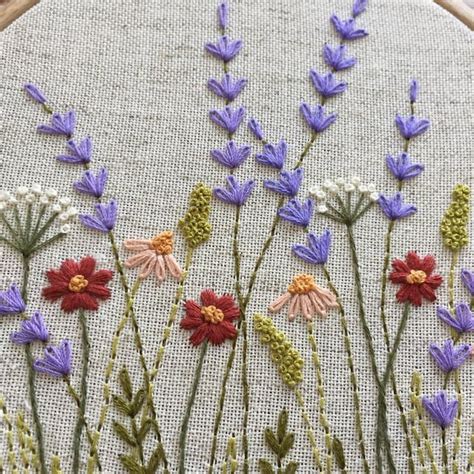 Creative Embroidery Flowers And Herbs Pattern 5” Needlepoint Floral