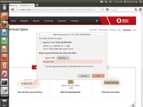 Installing Opera Widgets On Ubuntu Unity Desktop Ubuntu 11 10
