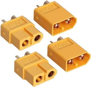 KTC CONS LABS Pair XT Male Female Bullet Connectors With H S Tube For RC Car LiPo Battery