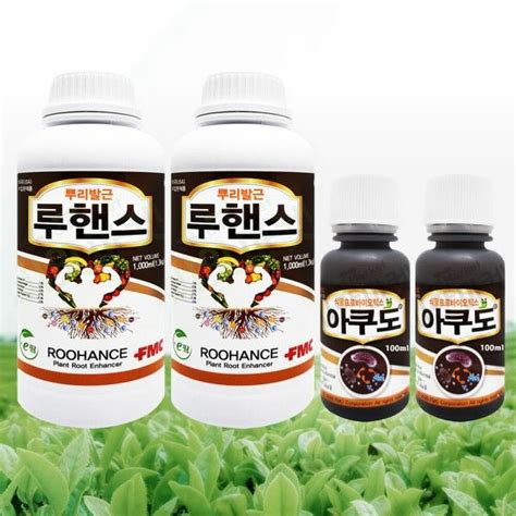 루핸스 1L 아쿠도 100ml 2세트 액체비료 미량요소 뿌리발근제 미생물 토양개량 밑거름 티몬