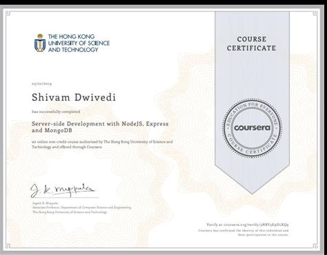 Shivam Dwivedi On Linkedin Development Coursera Nodejs Apis Course Serverside Hongkong