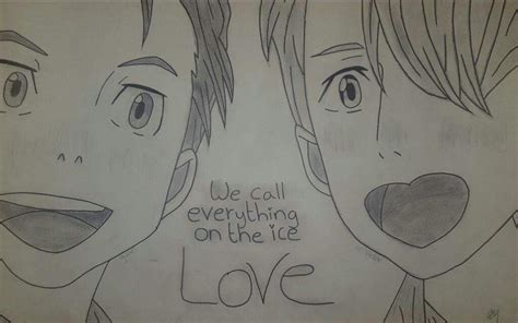 Drawing VICTUURI ICE LOVE Yuri On Ice Amino